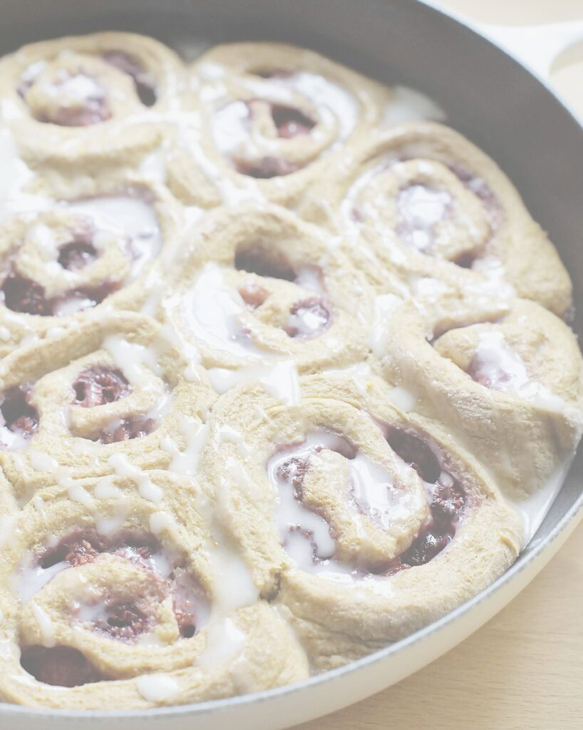 Whole Grain Lemon Raspberry Sourdough Sweet Rolls - Grains & Greens Kitchen